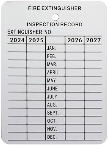 Amazon.com: (200 Pack) 2024 to 2027 Metal 4 Year Fire Extinguisher ...