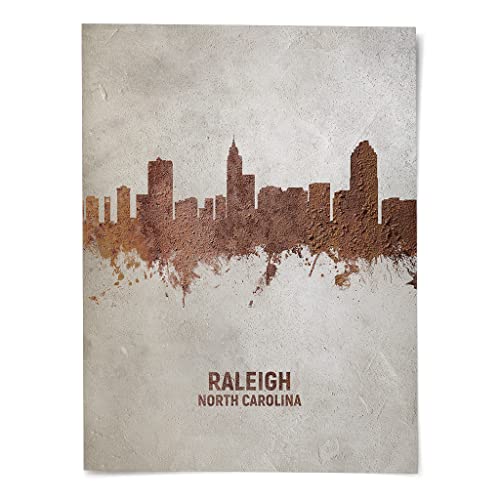 Raleigh North Carolina Skyline art print poster, unframed -7173 ...