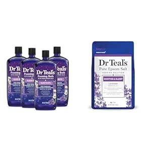 Amazon.com : Dr Teal's Foaming Bath with Pure Epsom Salt, Sleep Blend with Melatonin & Epsom ...