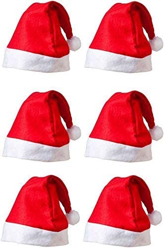 Buy Aadittral Set of 6 Santa Clause Hat / Santa Cap/ Santa Clause Cap ...