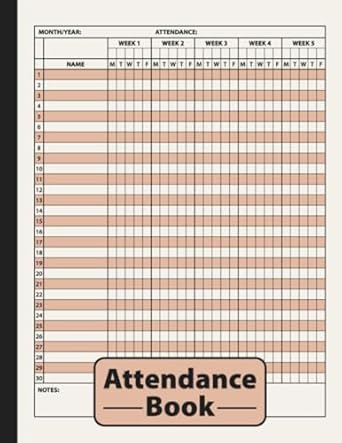 Amazon.com: Attendance Book: for Teachers, Simple School Attendance ...