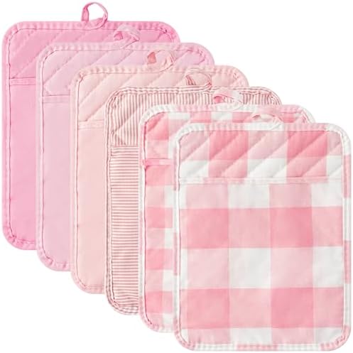 Amazon.com: ARCLIBER Pink Pot Holders,4PCS Heat Resistant Hot Pads,Non ...