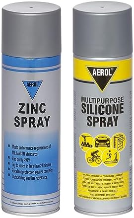 Aerol Combo Silicone Lubricant Spray (300g) and Zinc Rich Cold ...