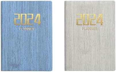 2 pieces of pocket diary 2024, A7 size exquisite planner, hard cover ...
