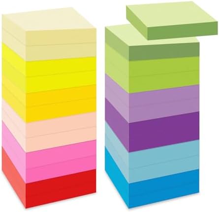 Amazon.com : 2 x 2 in Small Sticky Notes,24 Pcs Super Sticky Note Pads ...
