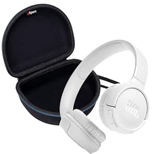 JBL Tune 520BT Wireless On Ear Bluetooth Headphone Bundle with gSport EVA Case (White) : Amazon ...