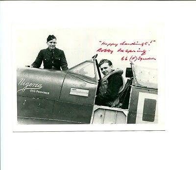 Bobby Oxspring RAF WWII War Ace Battle of Britain Signed Autograph ...
