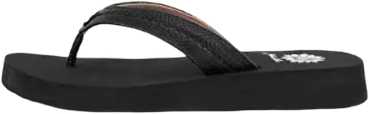 Amazon.com | Yellow Box Felio Flip Flop Sandal, Black, Medium Width ...