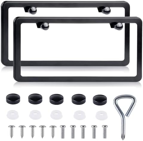 Amazon.com: HOTOR License Plate Frames - 2 Pack, Obstruction-Free ...