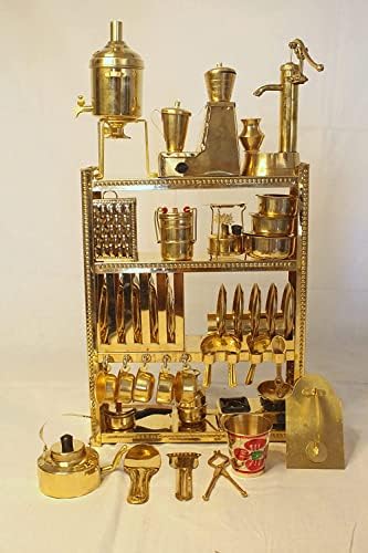 Buy Tirtha Enterprises Handcrafted Brass Miniature Kitchen Set ...