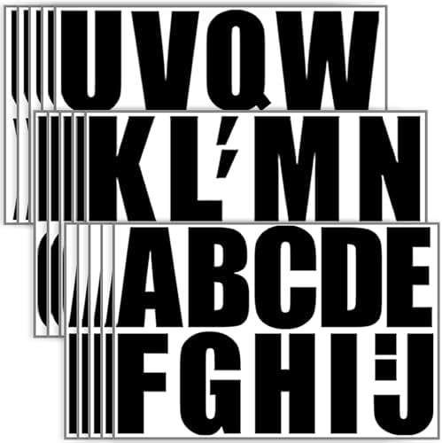 Amazon.com: 18 Sheets Large Self Adhesive Vinyl Letters Black White ...