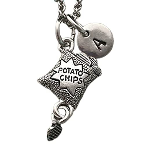Amazon.com: Potato chips necklace, potato chips charm, food necklace ...