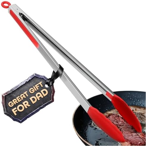 Amazon.com: 17.3" Extra Long Tongs with Silicone Tip & Stainless Steel ...