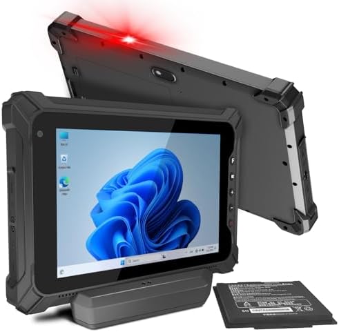 Amazon.com : RAYOUNGTEK Rugged Windows Tablet with Barcode Scanner, 8 ...