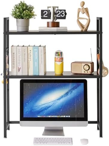 Amazon.com: IBUYKE Office Desktop Shelf Organizer Computer Storage Rack ...
