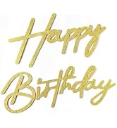 Amazon.com: Glitter Happy Birthday Sign for Backdrop - Felt Happy ...