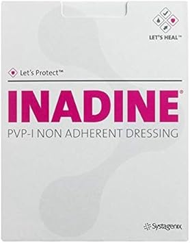 inadine dressing (iodine) 5cmx5cm new box of 25 sterile dressings ...