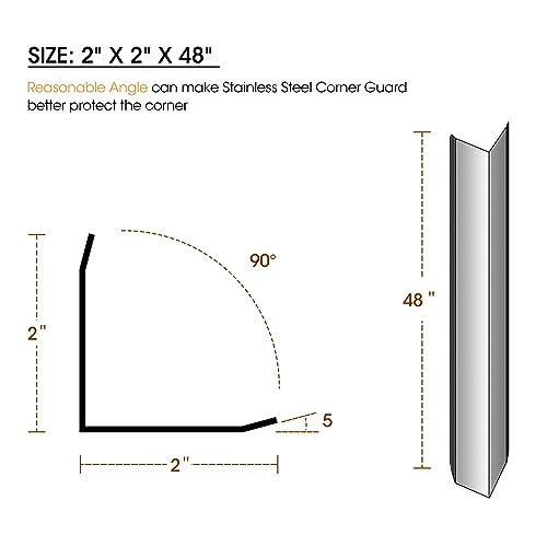 Snapklik.com : Zipcase Stainless Steel Wall Corner Guard 2 X 2 X 48 ...