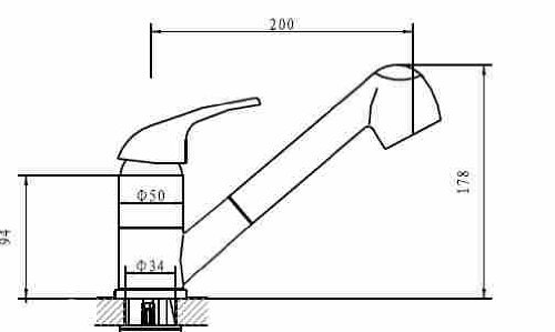 ADOB Low-Pressure Kitchen Sink Tap with Pull-Out Dish Rinser, Chrome ...