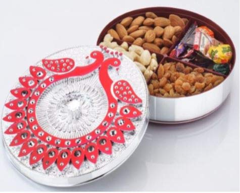 Buy Kavit Peacock Four in one Best for Pooja Box | Dry Fruit Box ...