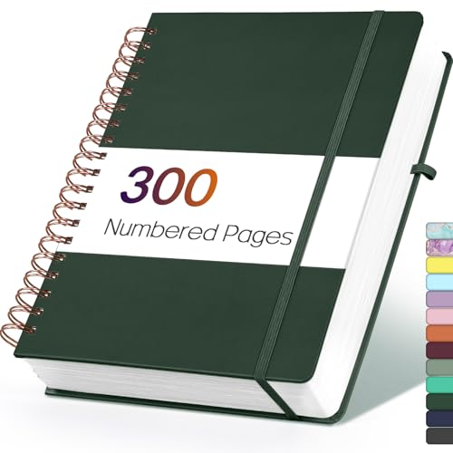 Forvencer Lined Spiral Journal Notebook with 300 Numbered Pages, B5 ...
