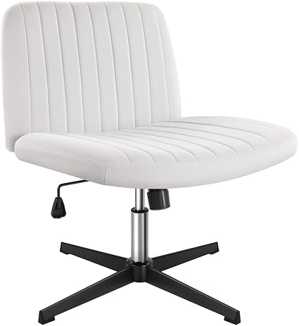 Amazon.com: BFTOU White Criss Cross Chair No Wheels Height Adjustable ...