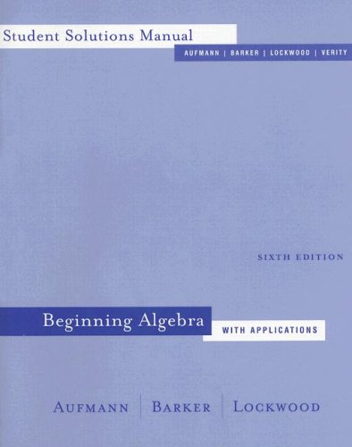 Beginning Algebra: Aufmann, Richard N.: 9780618306077: Amazon.com: Books
