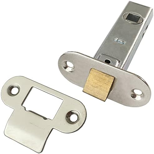 Brass Tubular 63mm Mortice Latch - Round Face Plate Door Handle Catch ...