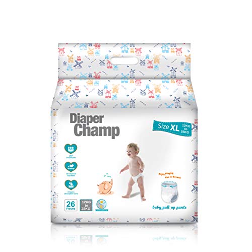 Diaper Champ Baby Diaper Pants, XL Size, 26 Counts, No Chlorine ...
