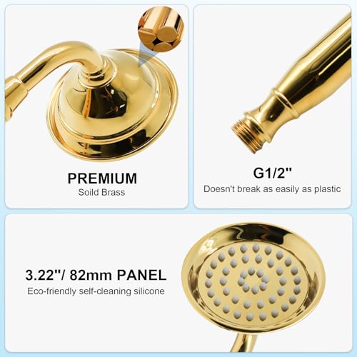 Victorian Shower Head Brass Hand Held Shower Traditional Telephone ...