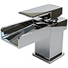 Arian Mini Square Waterfall Basin Mixer Tap with free Click-Clack Waste ...