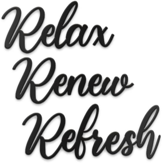 Amazon.com: Vivegate Relax Renew Refresh Sign Metal Wall Decor - 20"X19 ...
