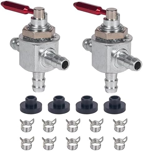 Amazon.com : youjupazi Two-Way Cut-Off Fuel Valves Kit with Hose Clamps ...