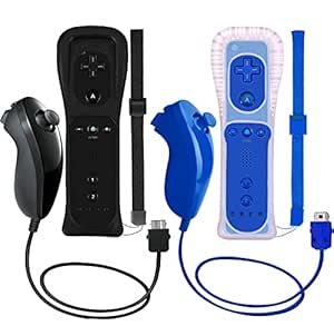Amazon.com: PGYFDAL 2 Packs Remote Controller and Nunchuck for Wii/Wii ...