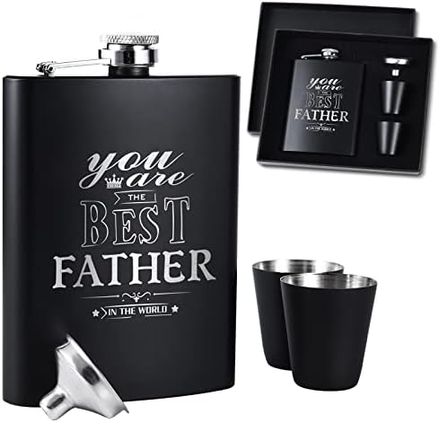 The Best Father Flasks for Liquor for Men 8Oz - Father's Day Gifts-18/8 ...
