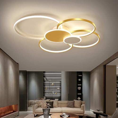 QYSMGS Living Room LED Ceiling Lamp Dimmable Ceiling Lighting Round ...