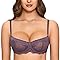 DOBREVA Women's Sexy Lace Bra Underwire Balconette Unlined Demi Sheer Plus Size at Amazon Women ...
