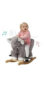 Amazon.com: Rock My Baby Rocking Horse Green Dinosaur with Chair, Plush ...