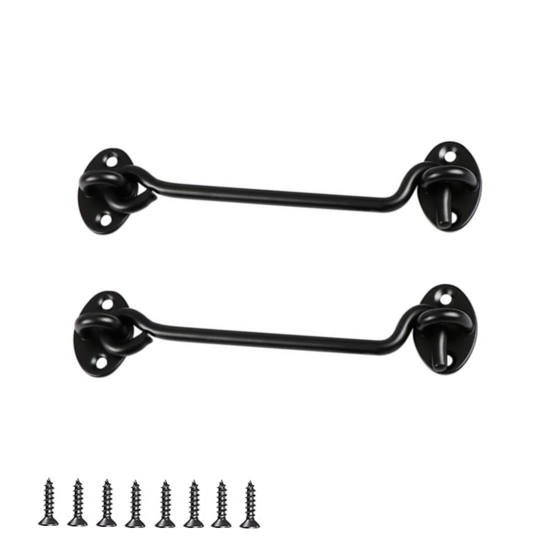 Amazon.com: 2 pcs Barn Door Lock Gate Latch,6 Inch Black Hook and Eye ...