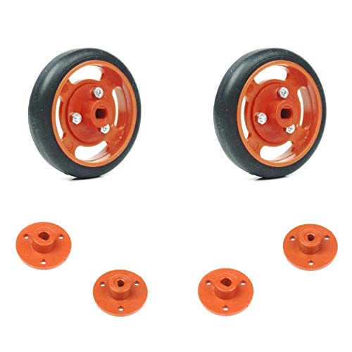Snapklik.com : Robotistan - 50x11 Mm Orange Color Snap-on Wheel Set ...