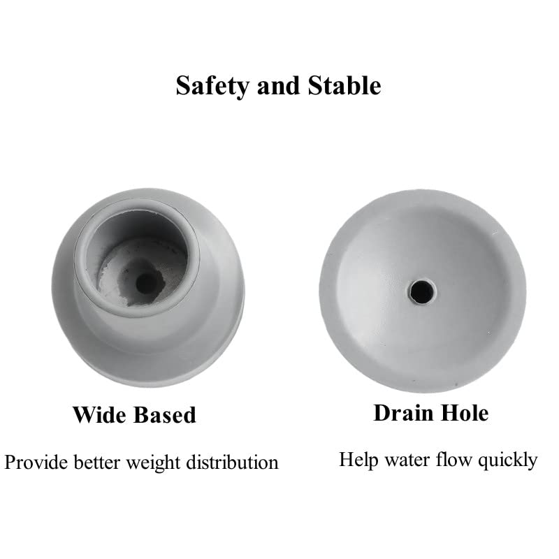 Snapklik.com : Shower Chair Tips Replacement Heavy Duty 4 Pack, Gray, 1 ...