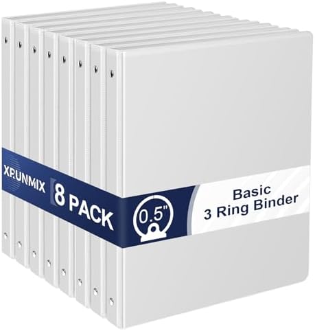 Amazon.com : 0.5-inch 3-Ring Binder with 2 Interior Pockets, 0.5 ...