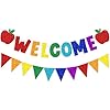 Amazon.com: Glitter Welcome Banner with Apple Sign Colorful Glittery ...