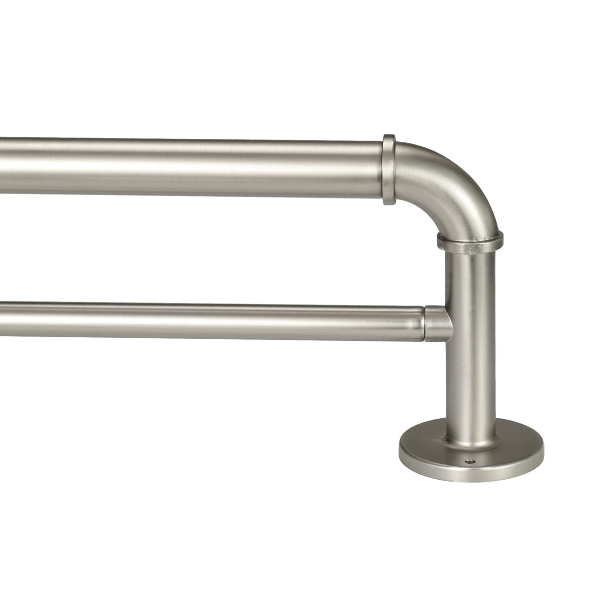 YunNephele Double Industrial Curtain Rods, Adjustable Iron Curtain Rod ...