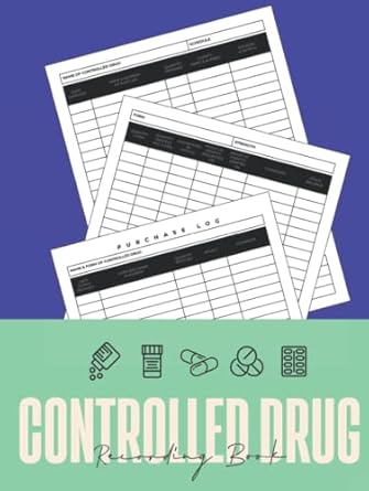 Controlled Drug Recording Book: Hardback Control Drugs Record Log ...