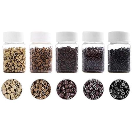 Amazon.com : 2500pcs Hair Extentions Micro Rings Links Beads, 5mm ...