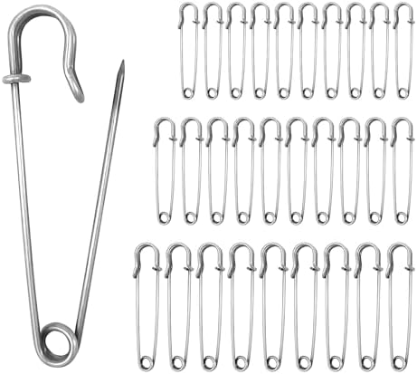 Safety Pins, 30 Pcs Safety Pins Assorted, Large Safety Pins for ...