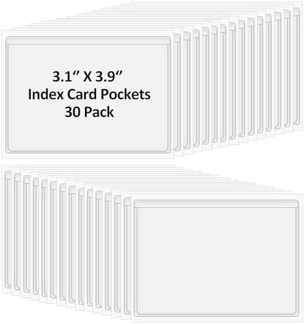 Amazon.com : 30 Pcs Self-Adhesive Index Card Holders Business Card ...