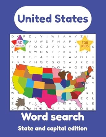 United States Word Search: Super Fun USA State Capital Word Search Book ...