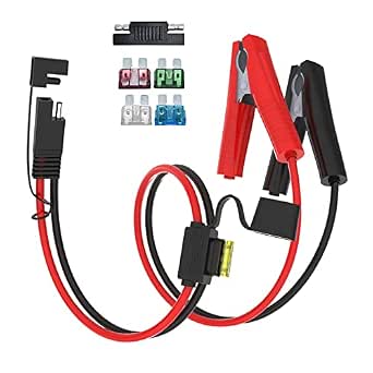 Amazon.com: ELFCULB 2FT 10AWG SAE to Alligator Clips Cable ...